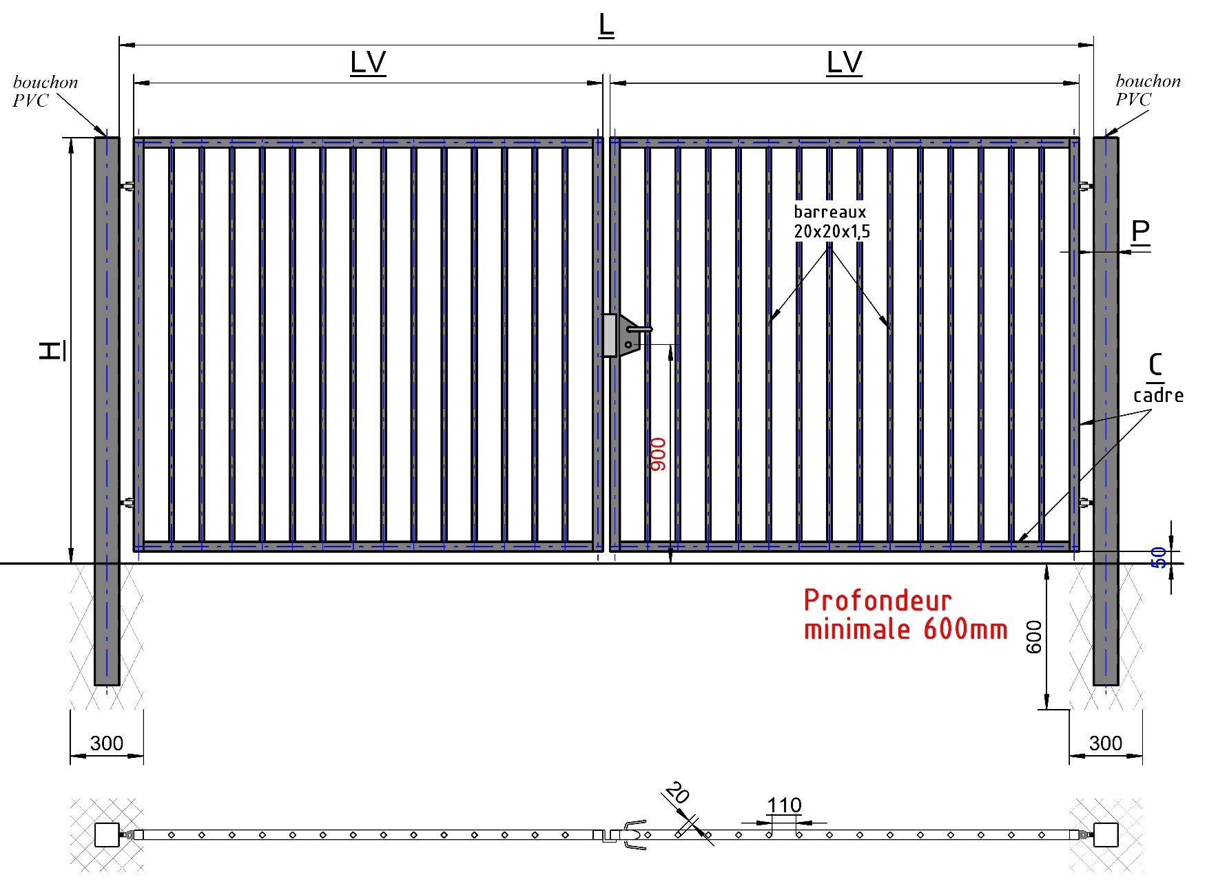 PORTAIL 2 VANTAUX MANUEL SERIE A